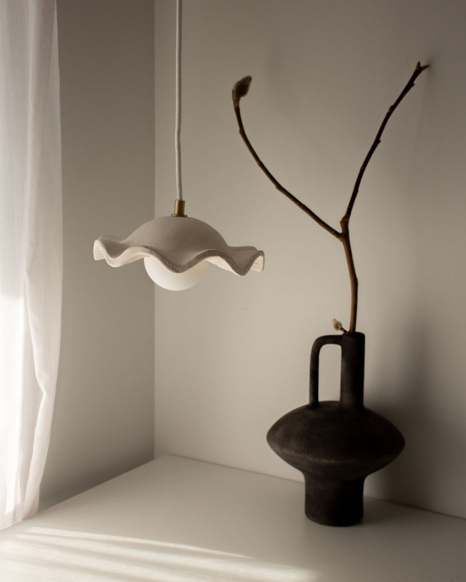 Ceramic Grooved Pendant Light – Lighting Collective