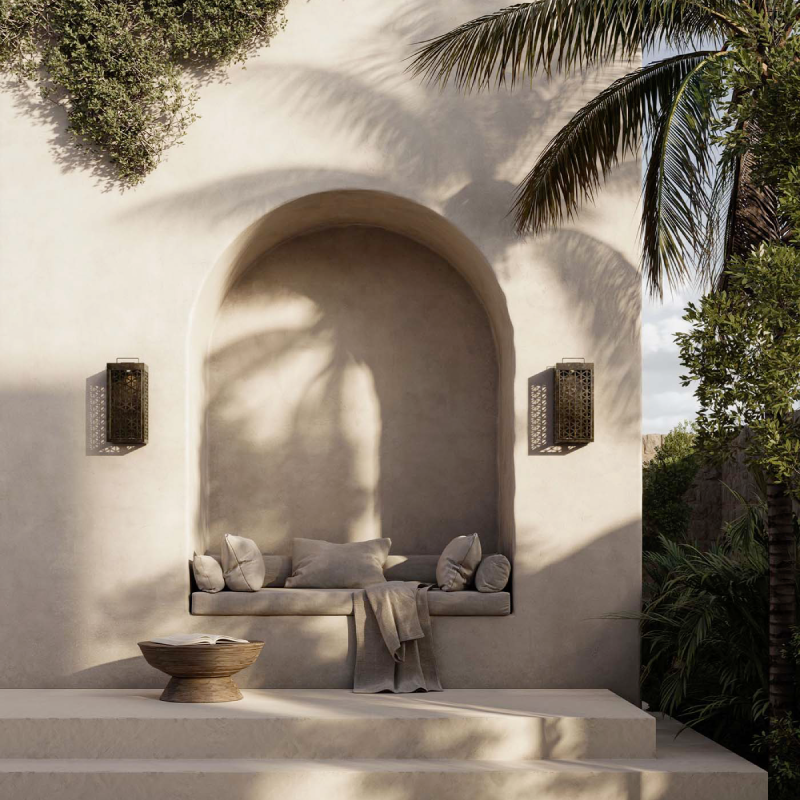 Outdoor Mediterranean Perforated Brass Wall Light – Lighting Collective