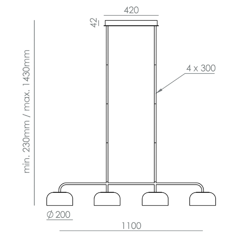 Rounded Glass Linear Pendant Light – Lighting Collective