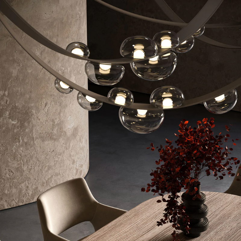 Curved Hand-Blown Bubble Pendant | Dew Drops – Lighting Collective