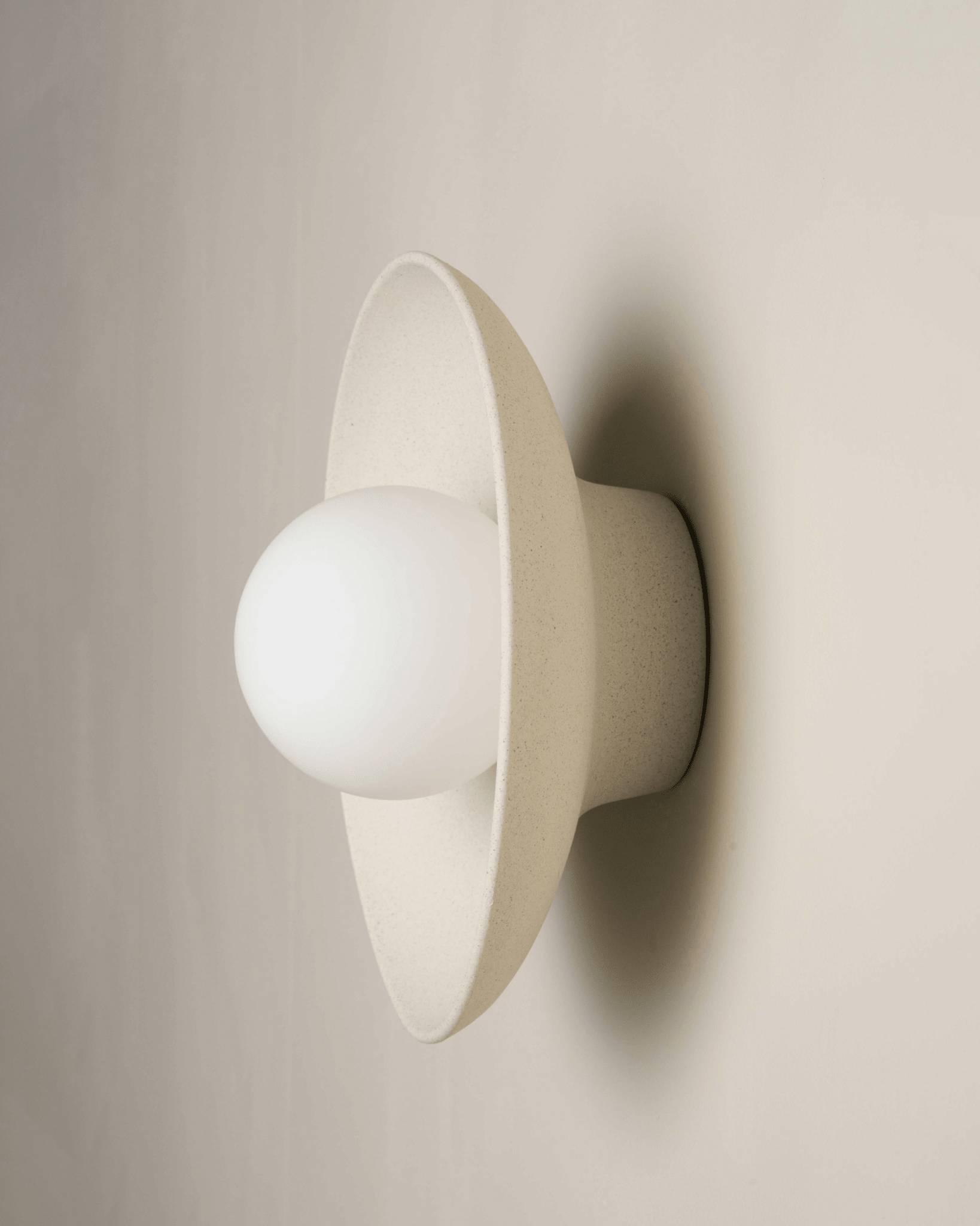 Handmade Ceramic Dish Wall Sconce | Stone | Lighting Collective