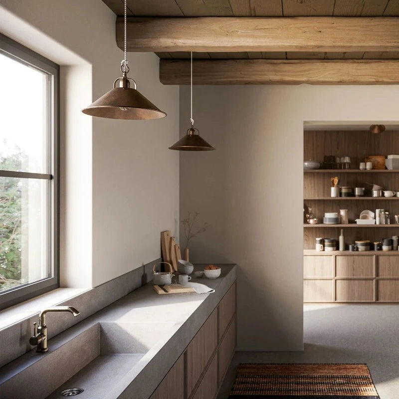 Tuscan Style Kitchen Pendant Lighting Italian Designer Birch Wood LED