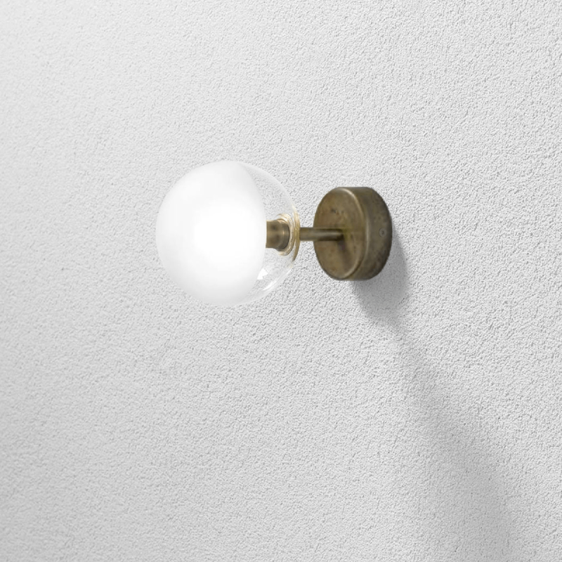Modern Half Frosted Sphere Wall Light – Lighting Collective
