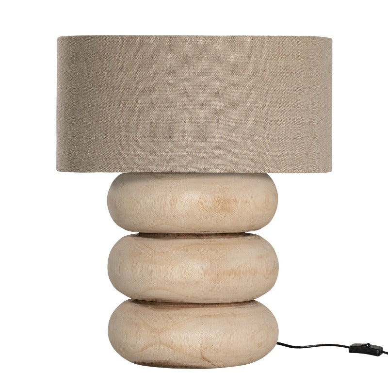 Handcrafted Wooden Pebble Table Lamp | Rundu – Lighting Collective