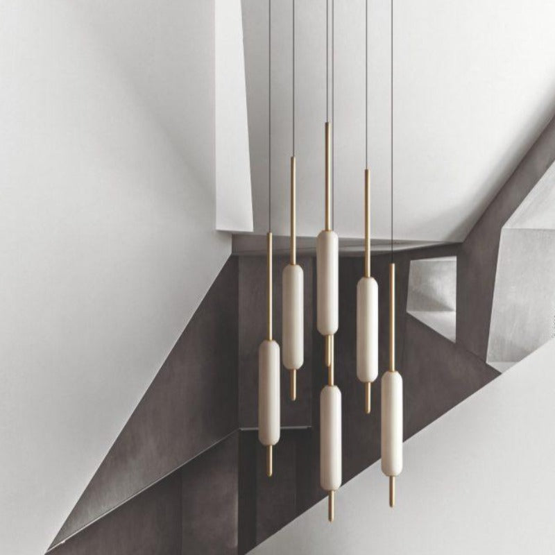 Frosted Tubular Brass Suspended Pendant – Lighting Collective