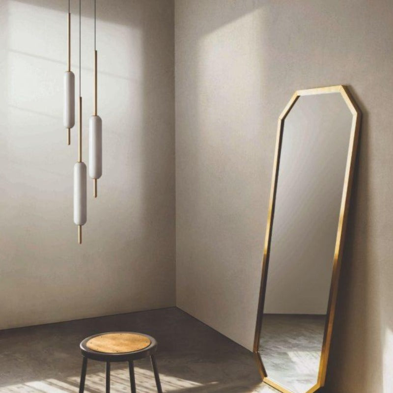 Frosted Tubular Brass Suspended Pendant – Lighting Collective